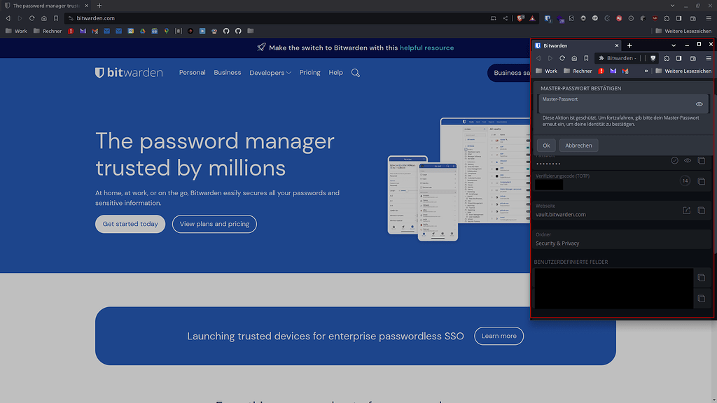Bitwarden automatically opens a window on each website with a master ... Bitwarden automatically opens a window on each website with a master ...
